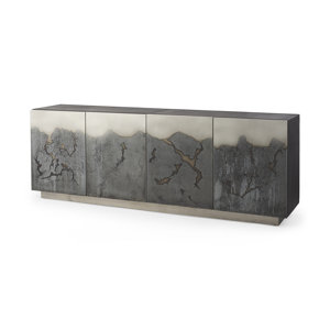 Mercana Roxdale 82.0l X 18.0w X 29.0h Acid Wash Metal Sideboard ...