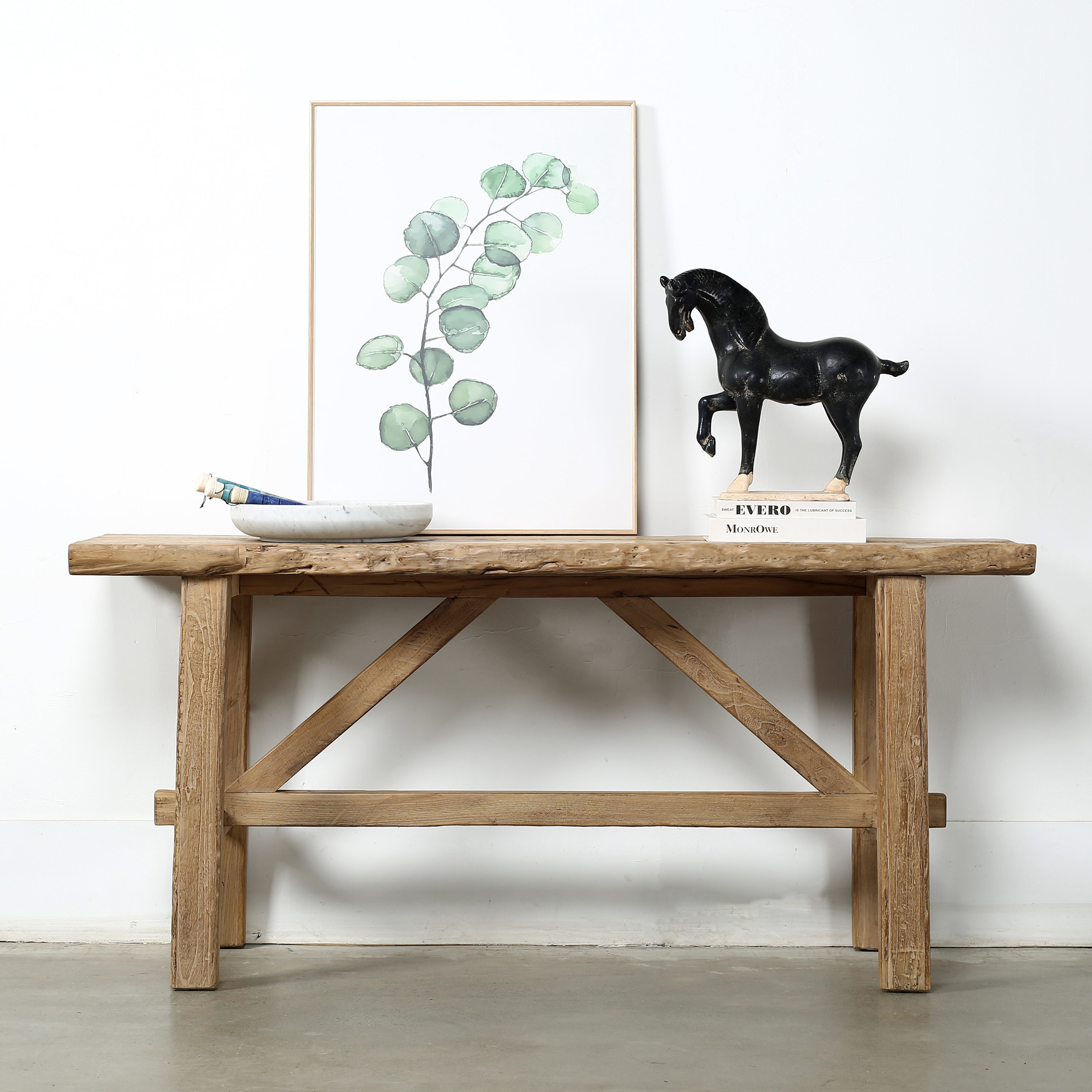 Lily's Living Approx. 5-5.5ft Long Rustic Vintage Console Table ...