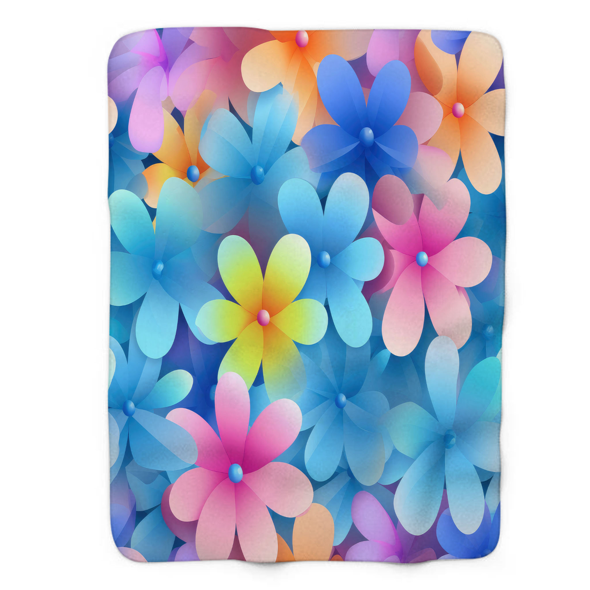 MentionedYou Pretty Periwinkle Garden - 1 Piece Premium Sherpa Throw ...