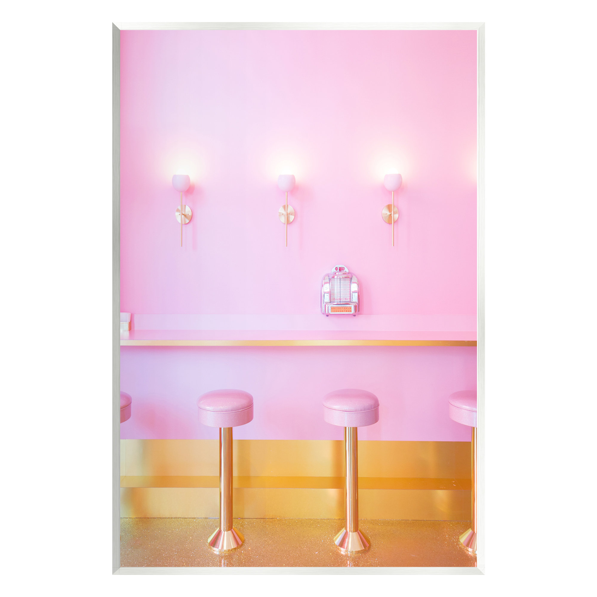 Stupell Industries Pastel Pink Diner On MDF by LISH Creative Print ...