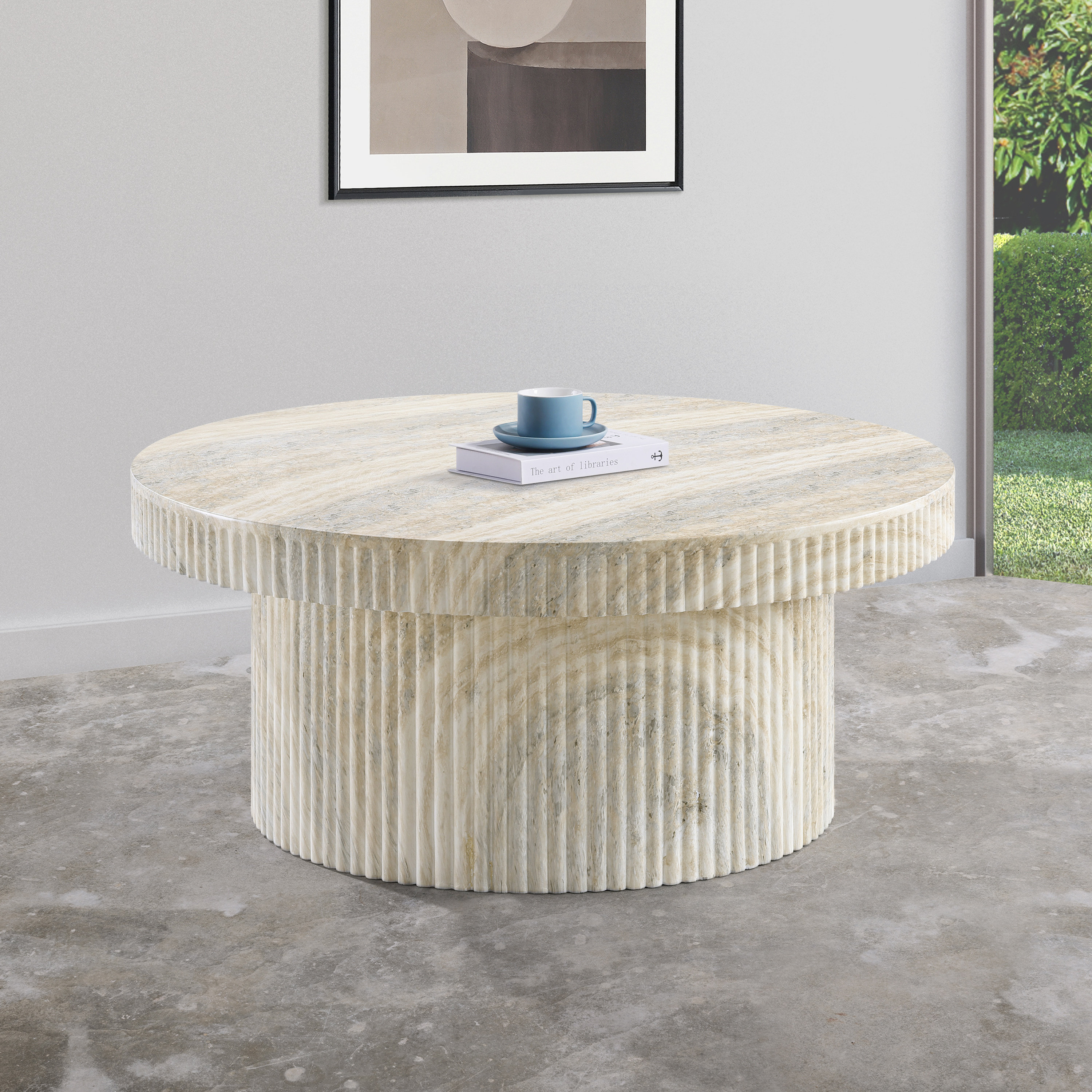 Wade Logan® Chedva Finished Concrete Indoor / Outdoor Coffee Table ...