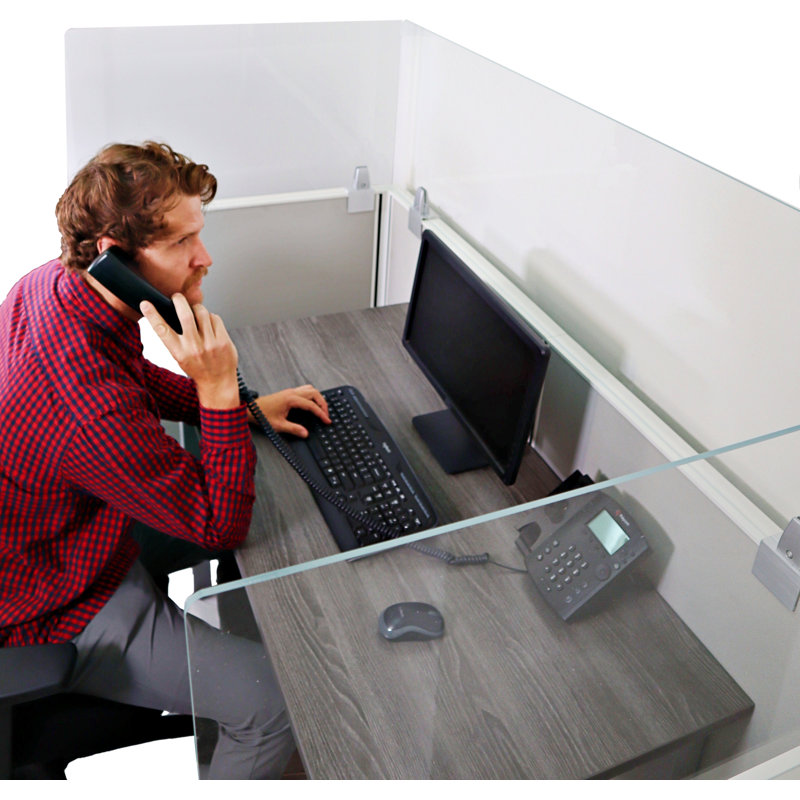 OBEX Acrylic Cubicle Mounted Privacy Panel with Small Brackets | Wayfair