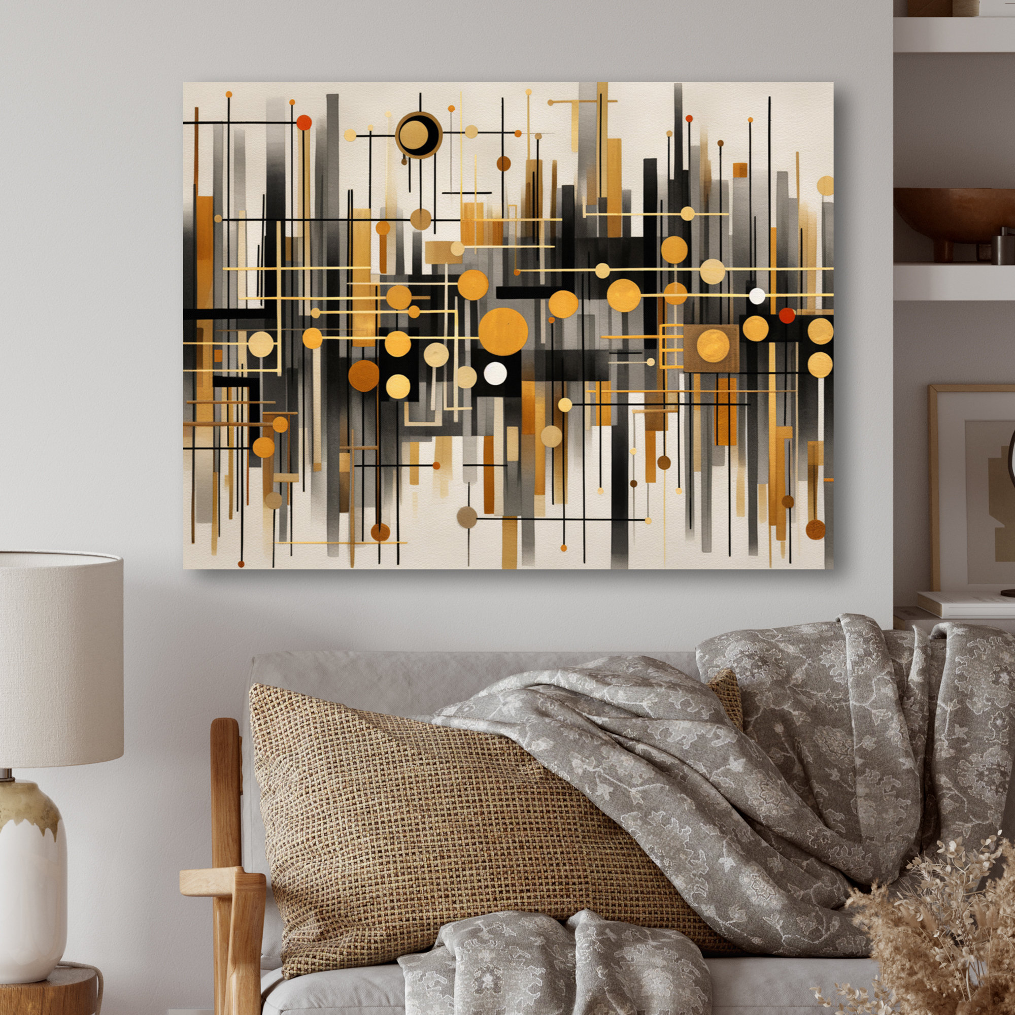 Wrought Studio™ Gold Black Gold And Black Infinite Patterns - Abstract ...