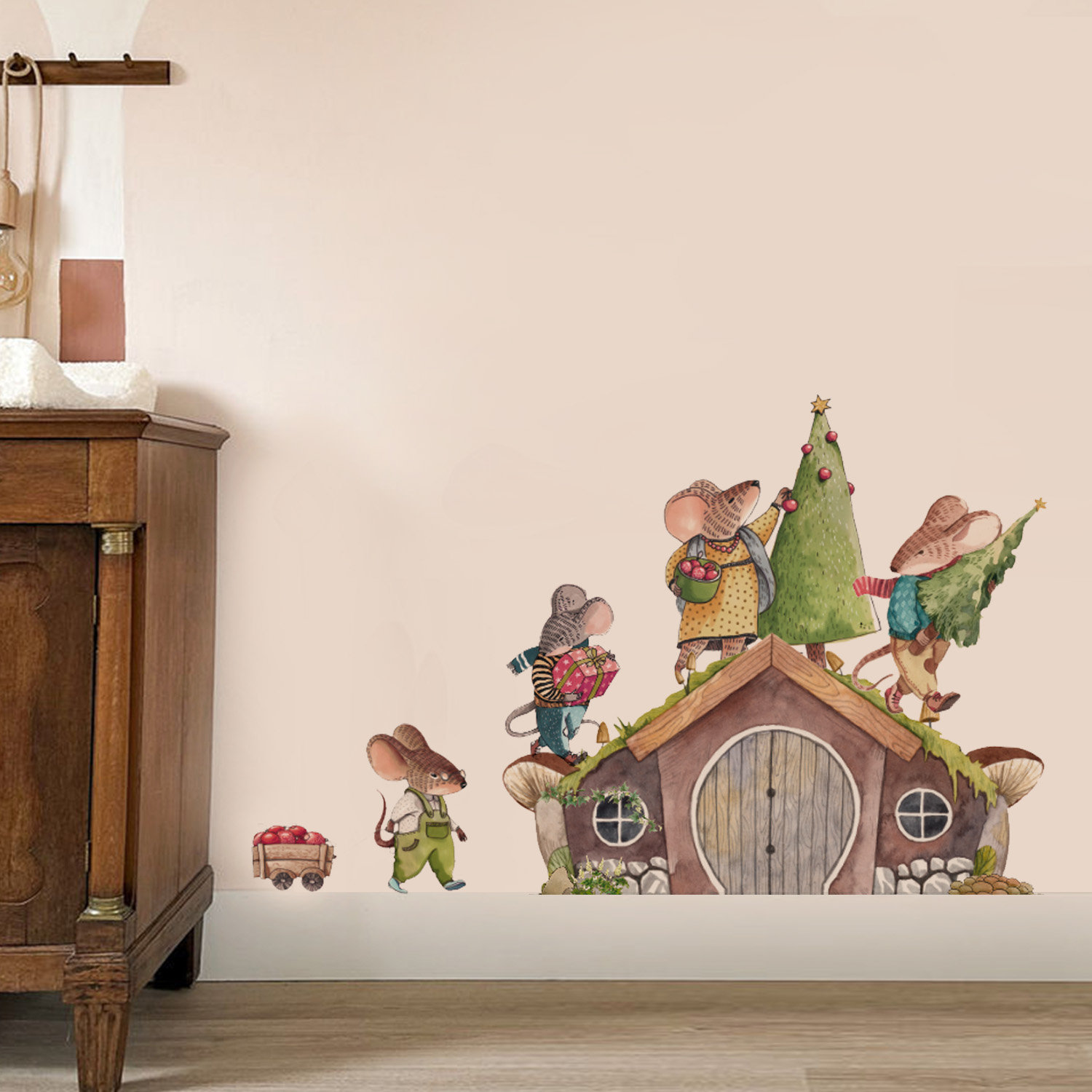The Holiday Aisle® The Field Mouse Family Nursery Wall Decals | Wayfair