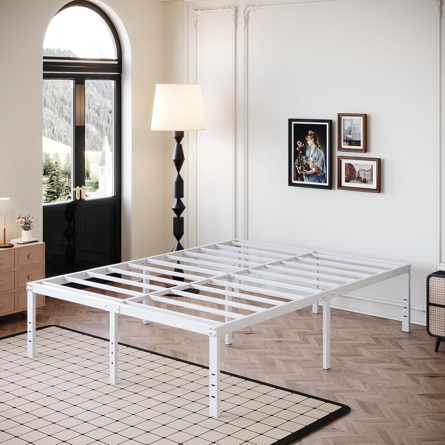 Alwyn Home Heavy Duty Metal King Bed Frame With Maximum Storage, No Box ...