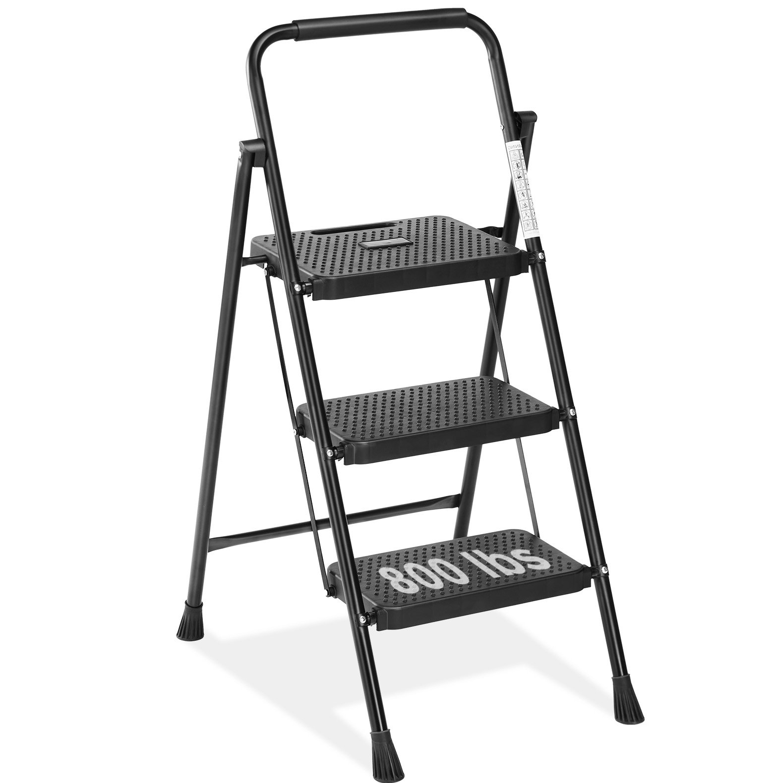 WFX Utility™ 3 Non-slip step ladder,quick folding steel ladder Sturdy ...