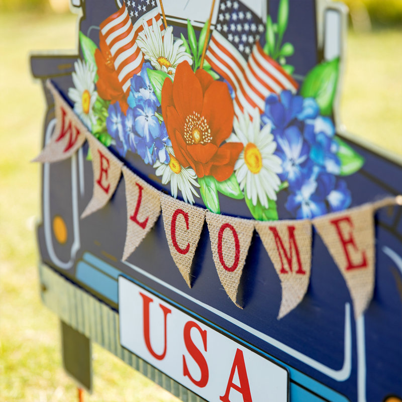 Arlmont & Co. Patriotic American Truck Yard Stake | Wayfair
