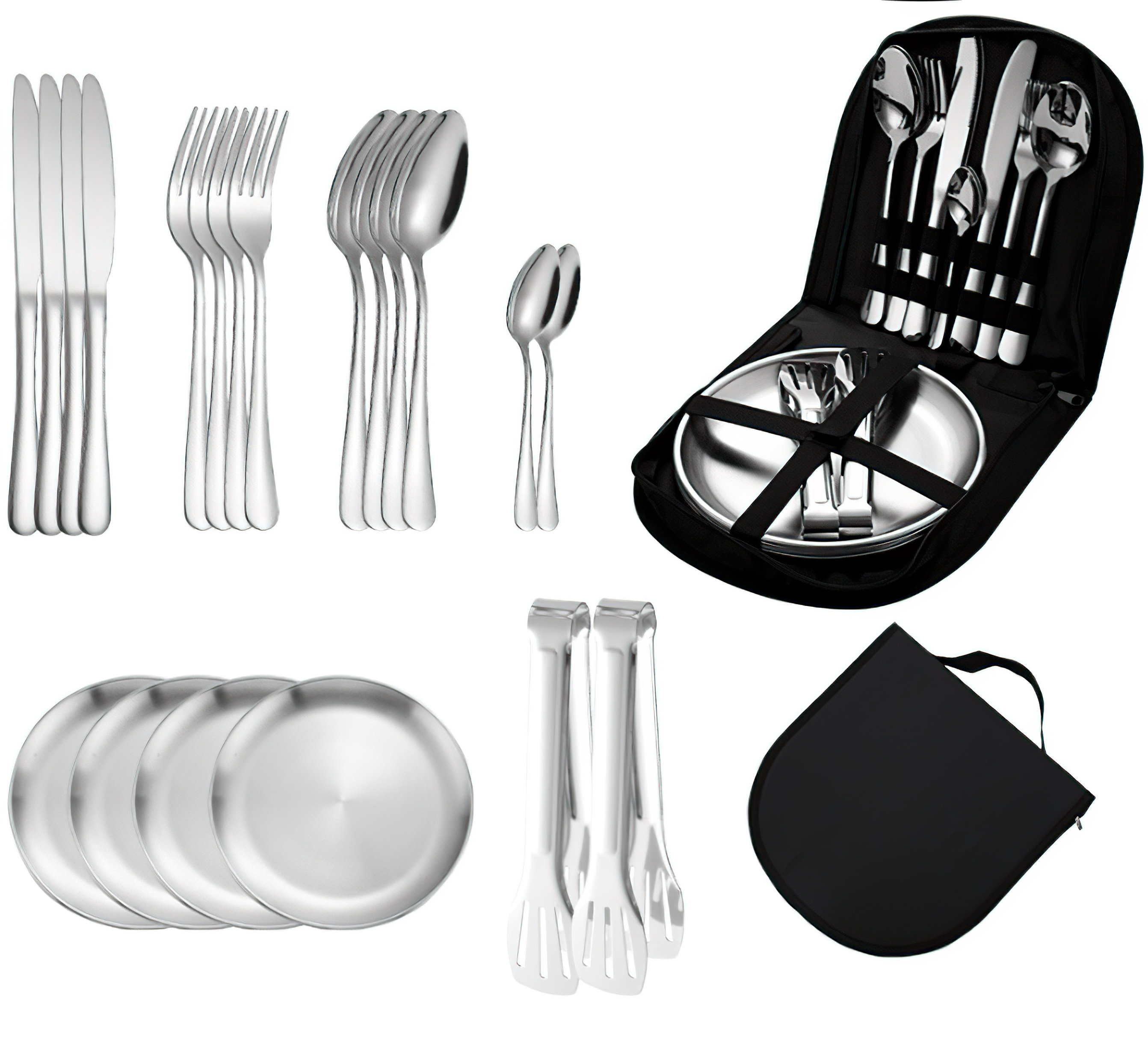 Latitude Run® 20-piece Stainless Steel Camping Cutlery Set | Wayfair