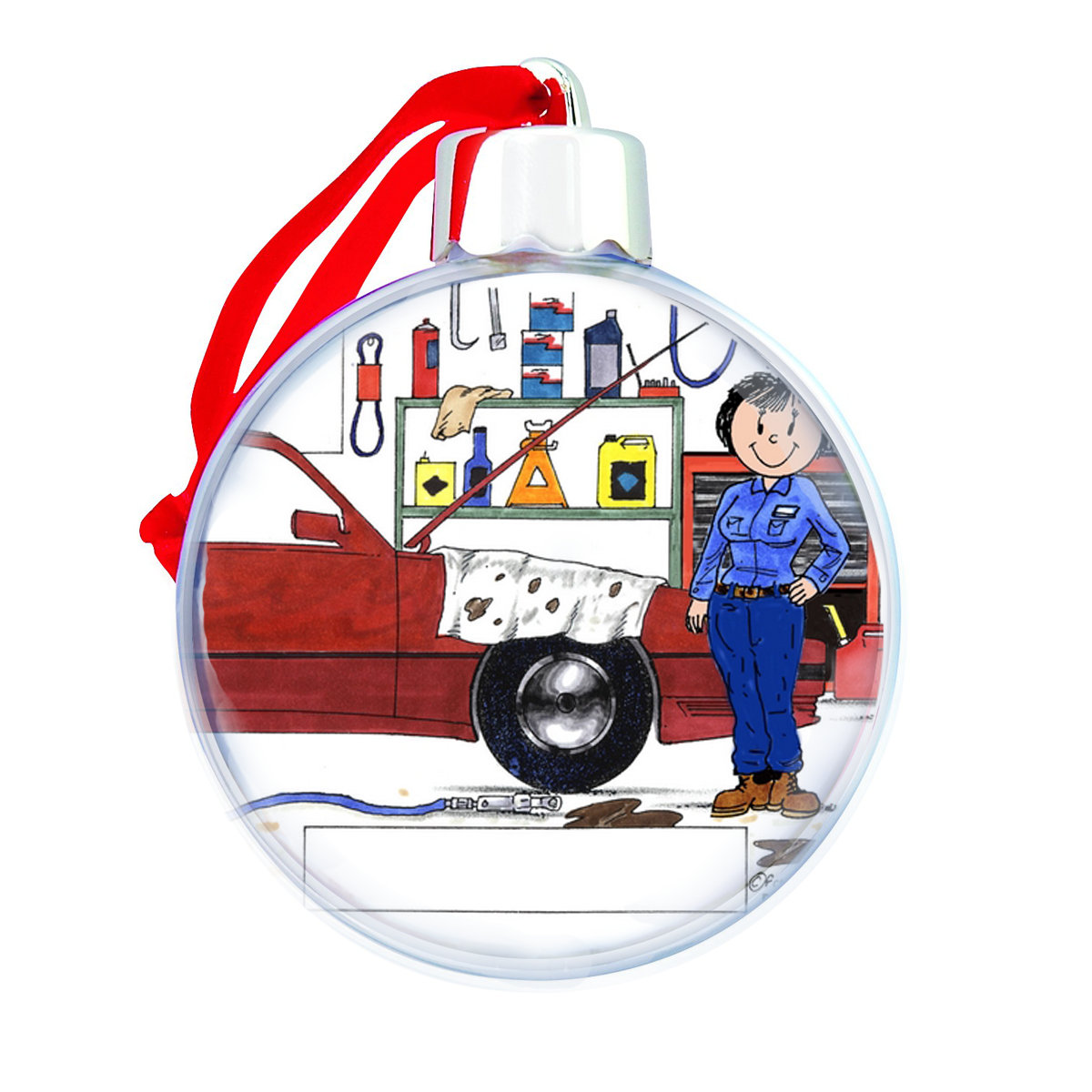 Printed Perfection Personalized Auto Mechanic - Female Christmas Bulb ...