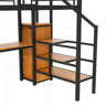 Wrought Studio Full Size Metal Loft Bed With Desk, Storage Staircase ...