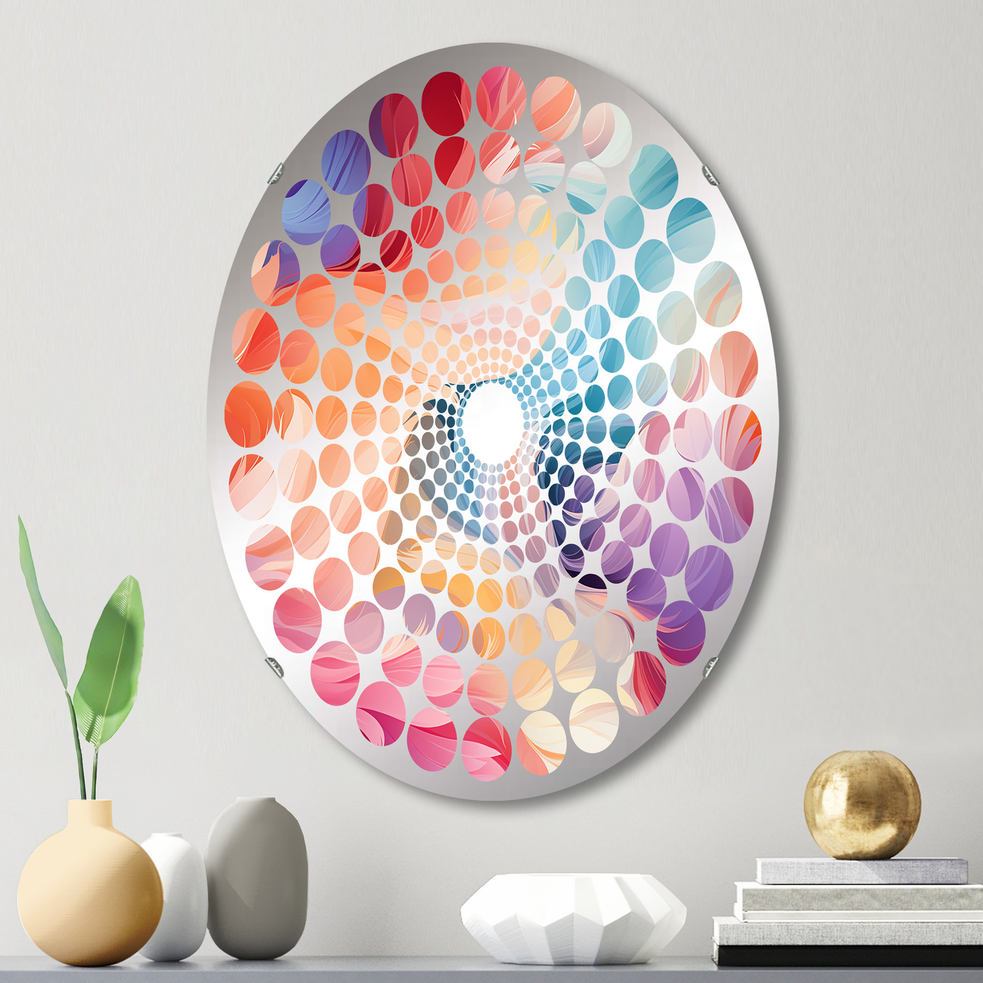 Design Art Pink And Blue Electric Swirls Infuse II - Radial Dot ...