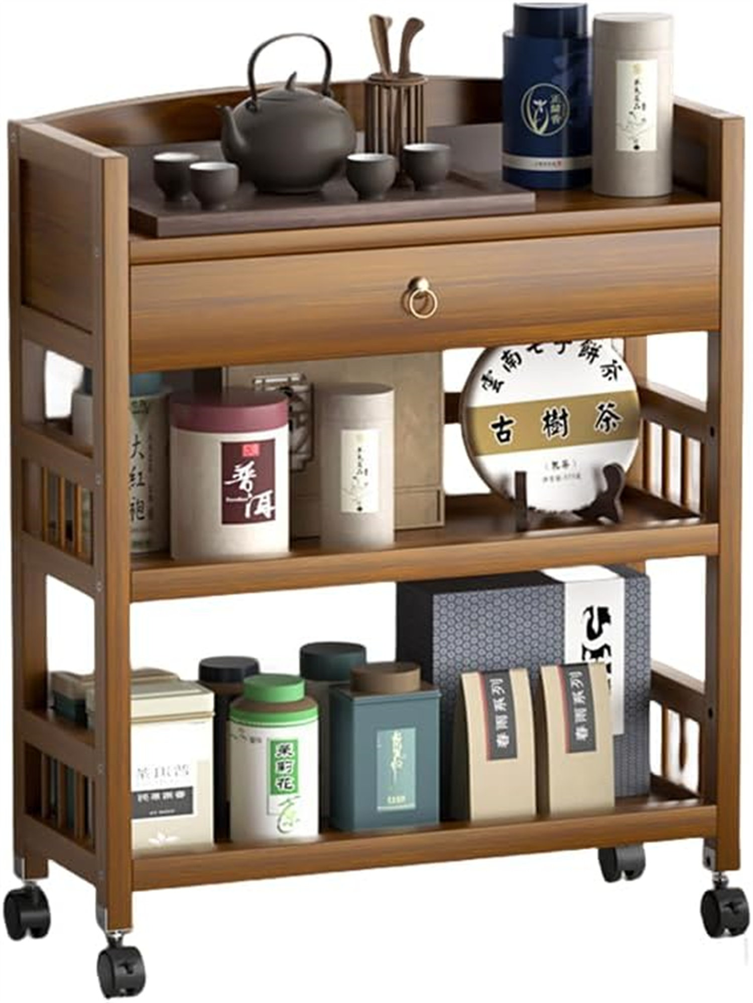 Breakwater Bay Adisyn Cart Kitchen Mobile Trolley Coffee Table Home ...