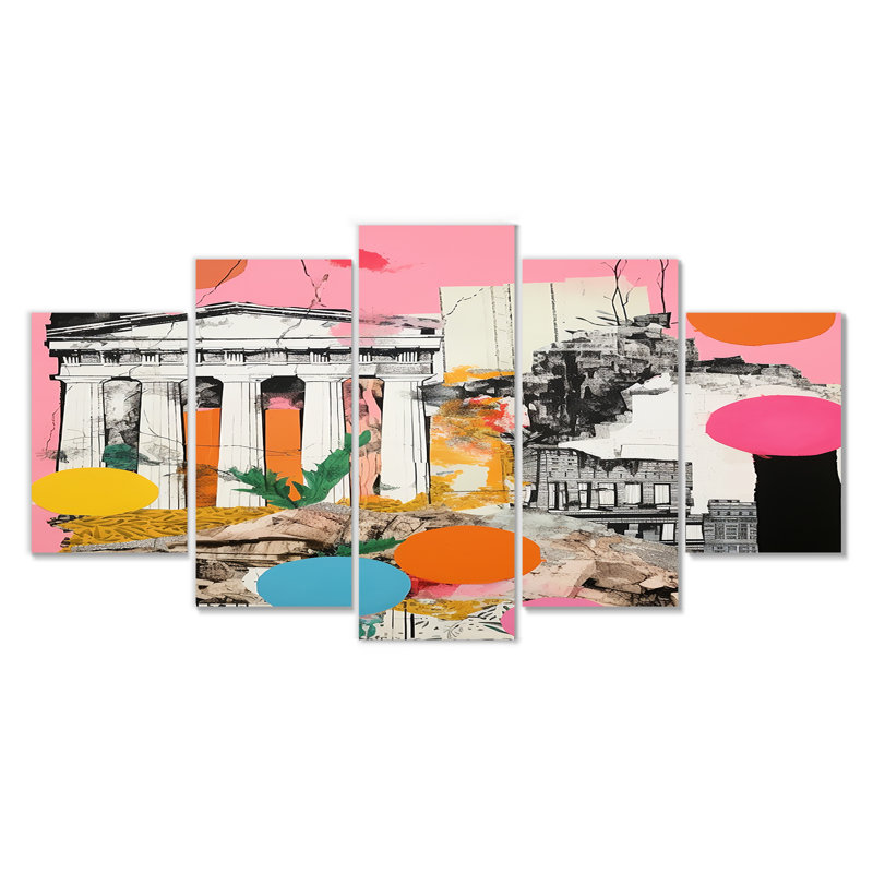 Design Art Ancient Greek Collage Parthenon - Abstract Landscape Wall ...