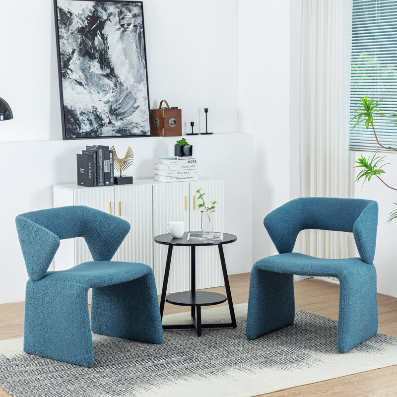 Latitude Run® Kenidee Modern Sherpa Accent Chair, Teddy Upholstered Arm ...