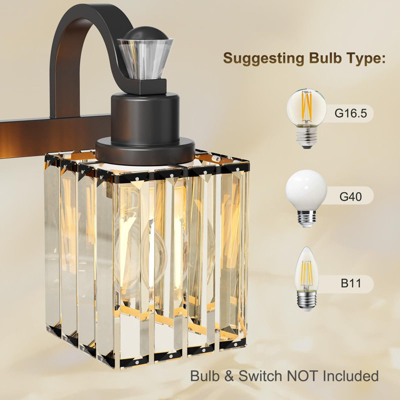 Mercer41 5 Light Bathroom Vanity Light Fixtures Modern Crystal Vanity ...