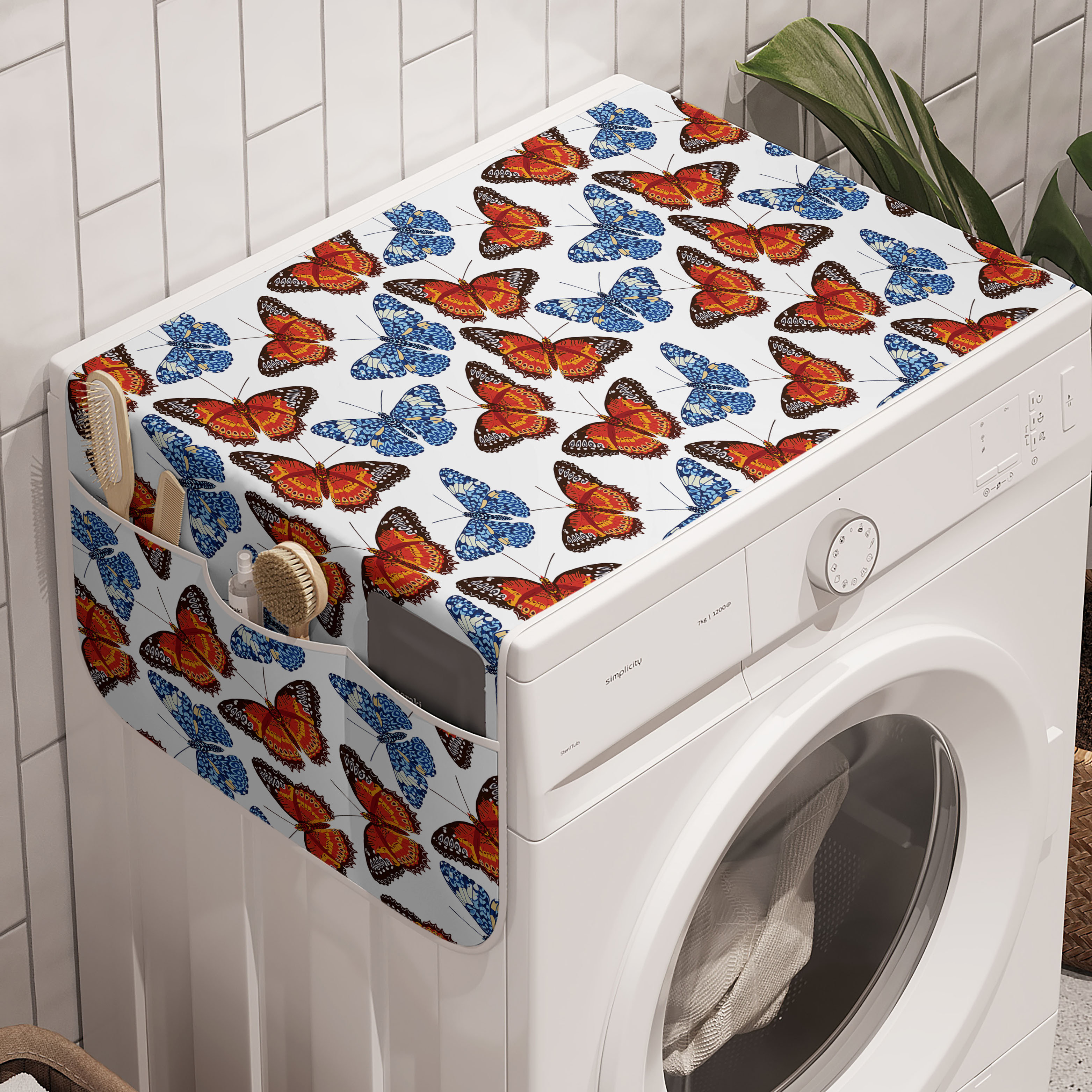 East Urban Home Butterfly Washing Machine Organizer Pack of 2 47" x 18. ...