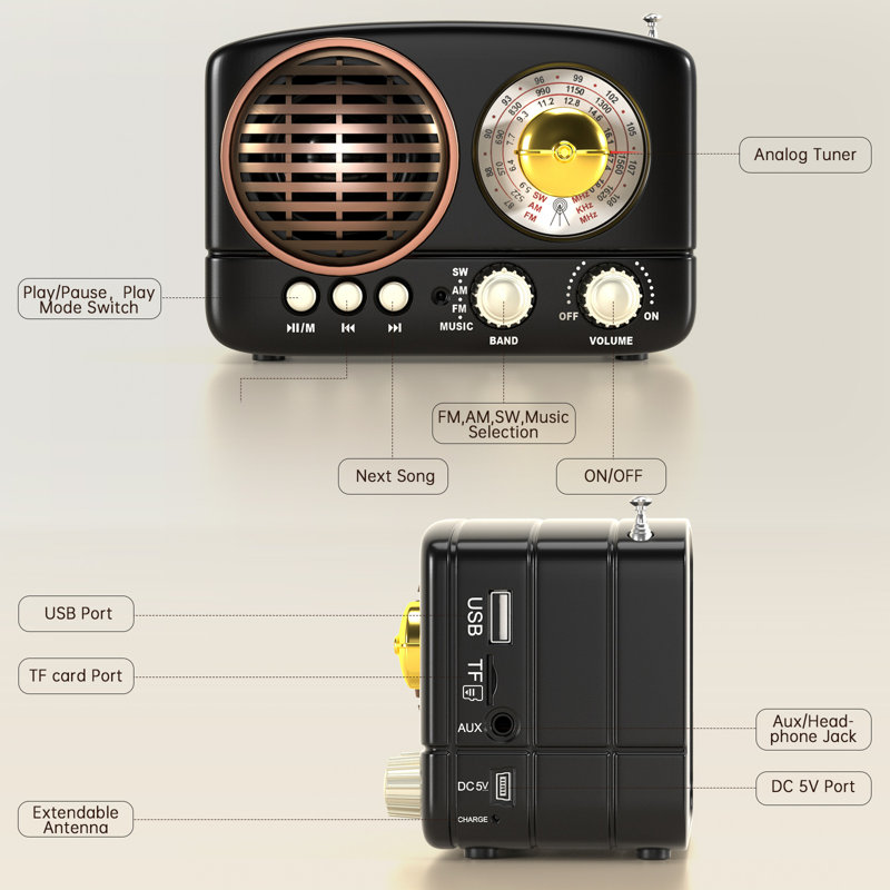 Topteng Vintage Decorative Radio | Wayfair