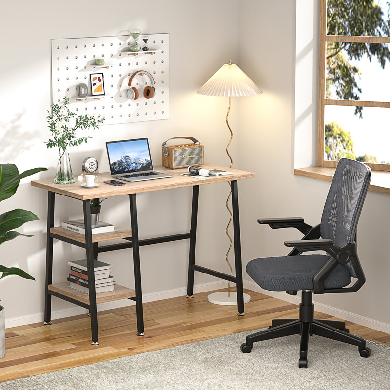 17 Stories Shallcross Home Office Desk & Chair Set Computer Desk and ...