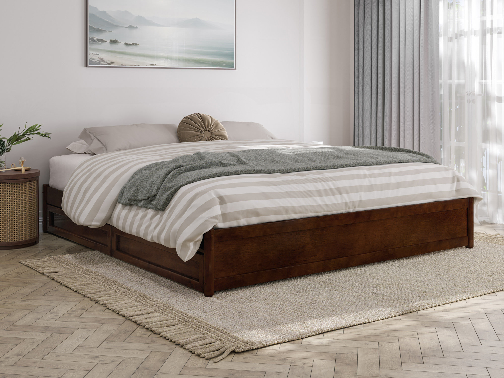 Red Barrel Studio Lamariah Solid Wood Open Frame Storage Bed - Wayfair ...