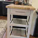 Prep & Savour Essential Series 20X24" Rubberwood Kitchen Cart White ...