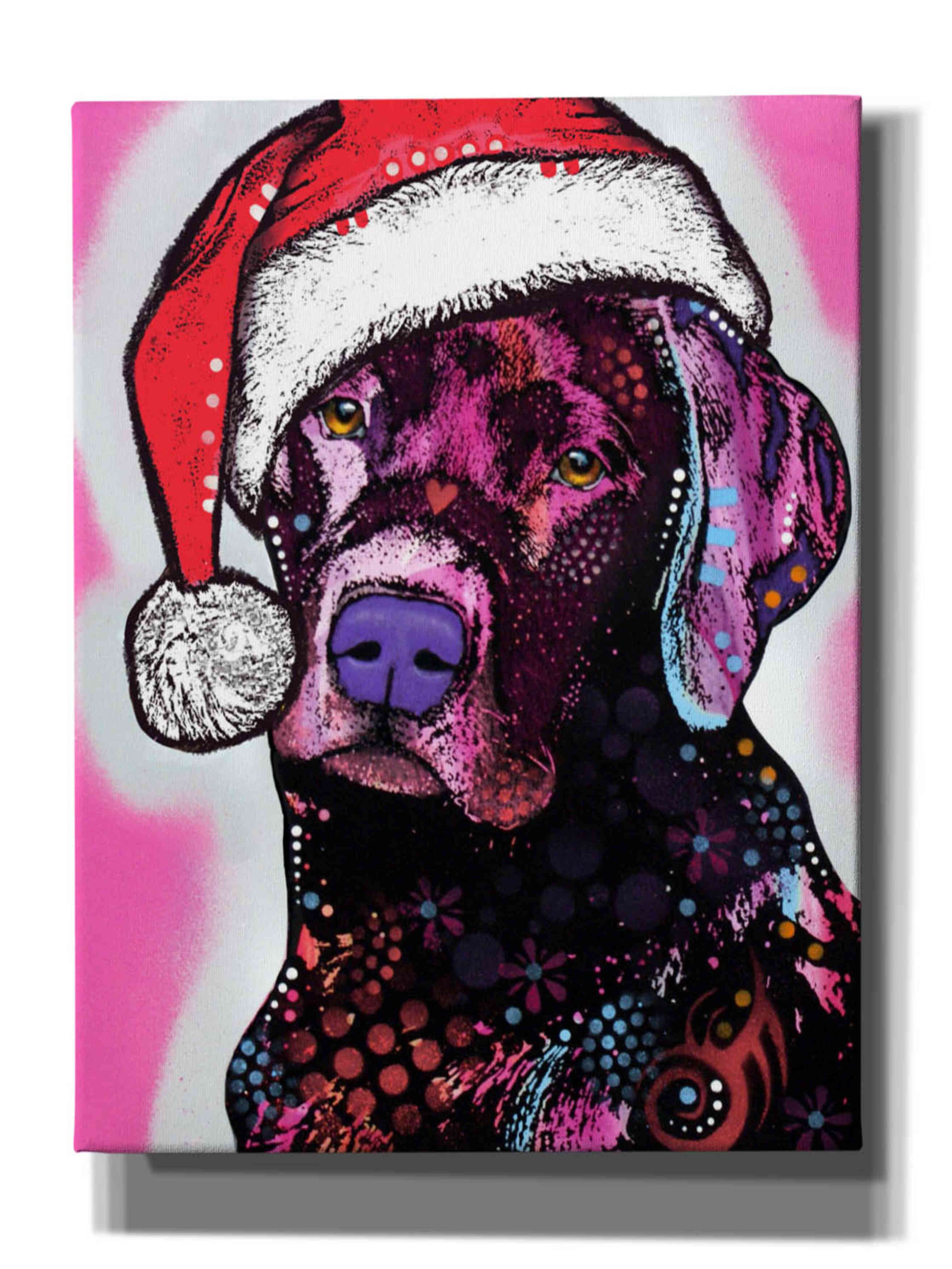 The Holiday Aisle® Black Lab Christmas by Dean Russo - Wrapped Canvas ...