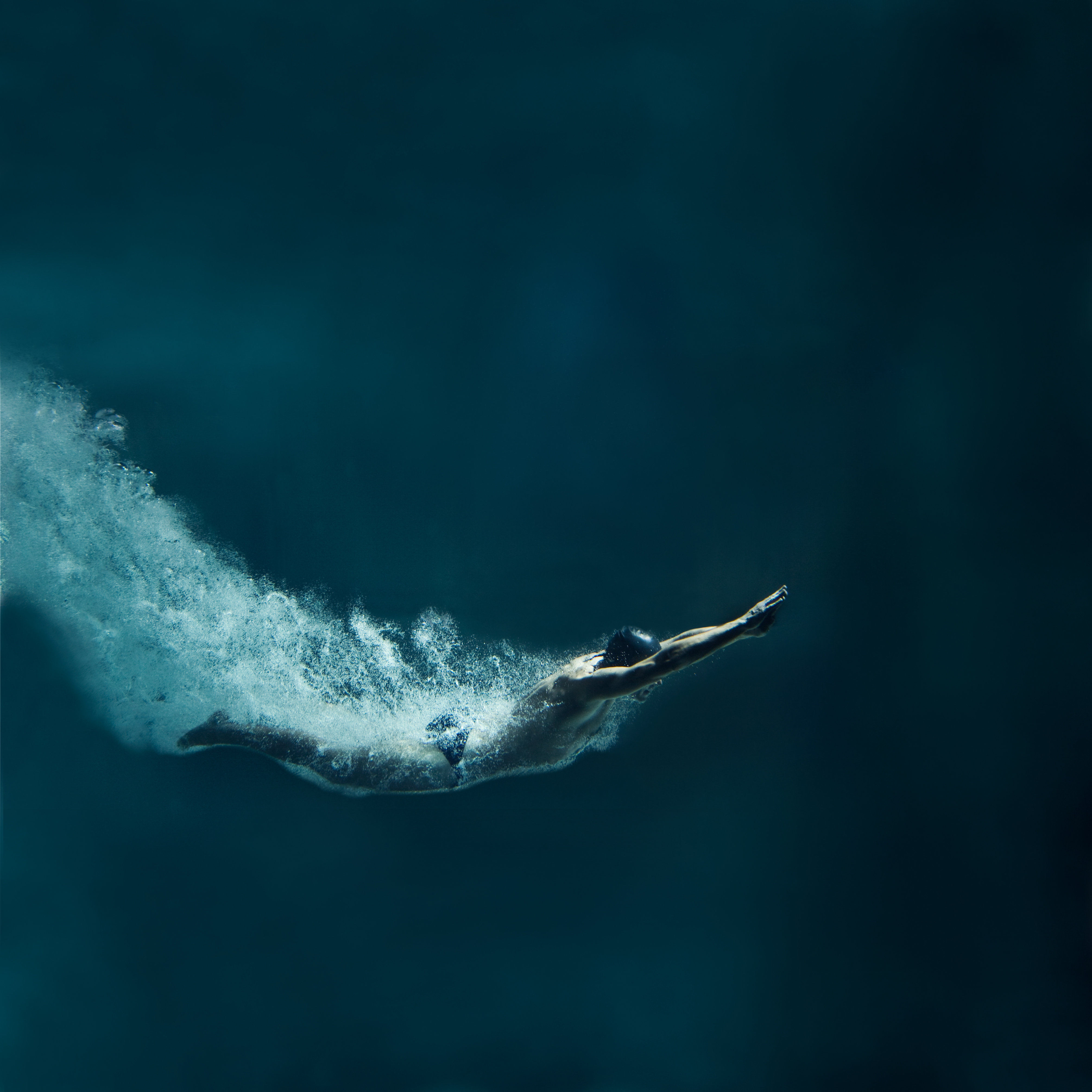 Highland Dunes Esopus Swimmer Diving After The Jump, Underwater View On ...