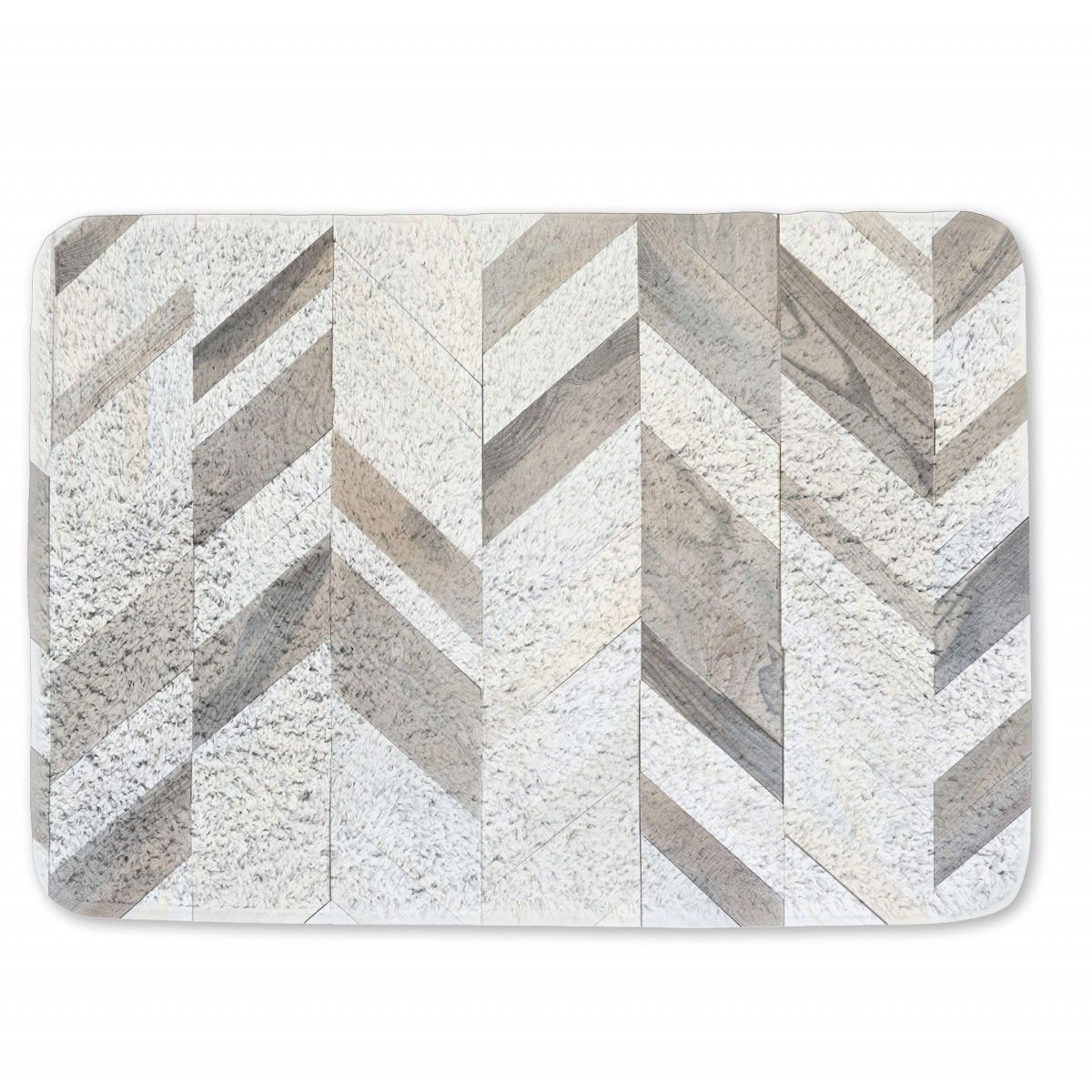 East Urban Home Cieron Chevron Bath Mat | Wayfair