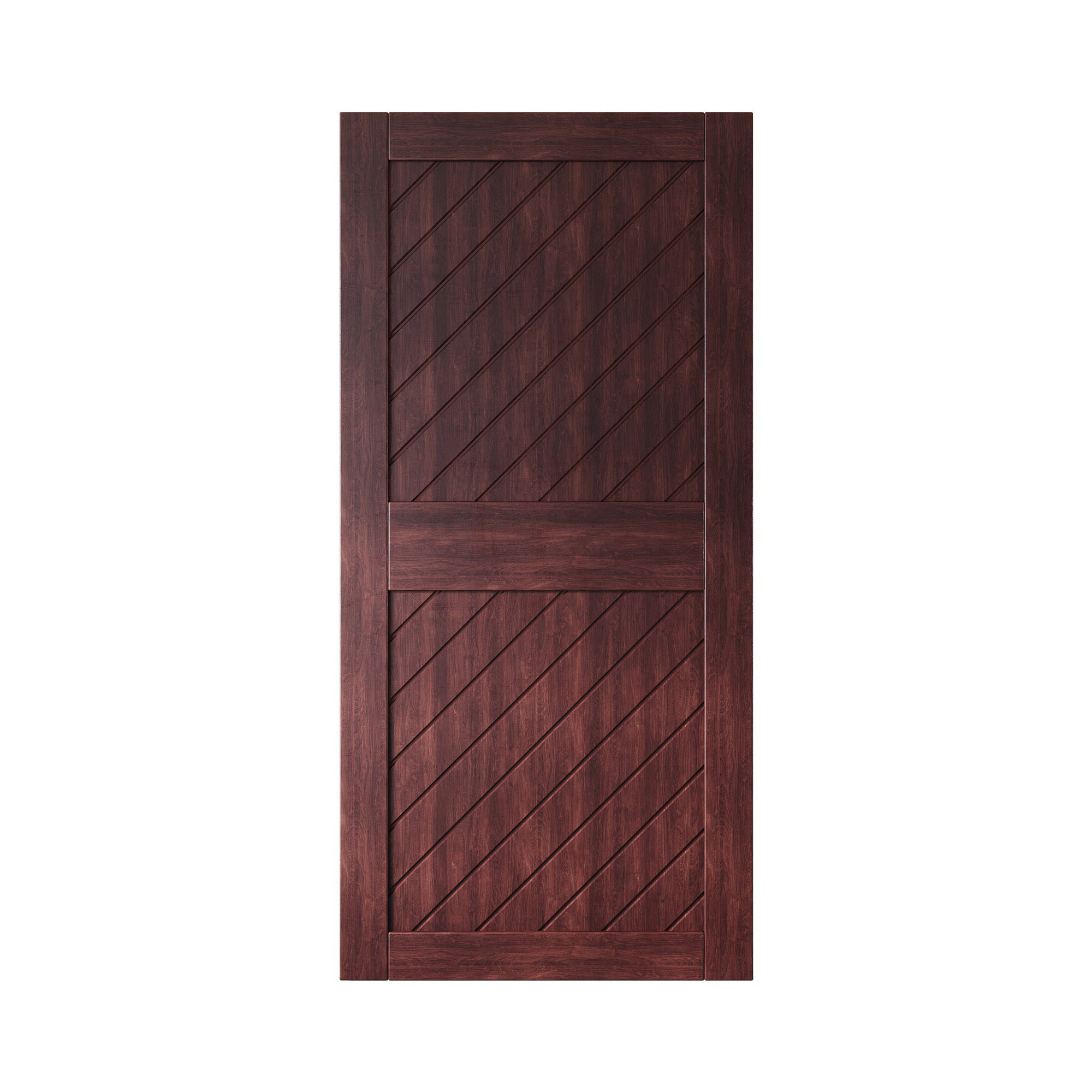Homacer Slanted Stripe Design Red Mahogany Finished & Unassembled Pine ...