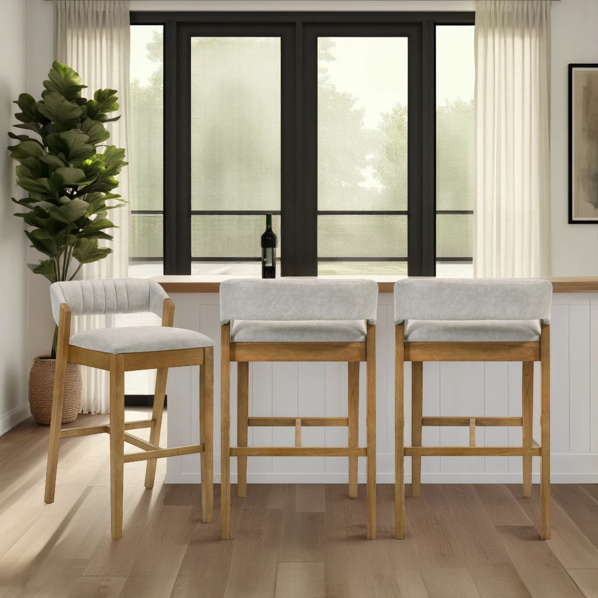 Hokku Designs Frison Counter Height Or Bar Height Rubberwood Barstool ...