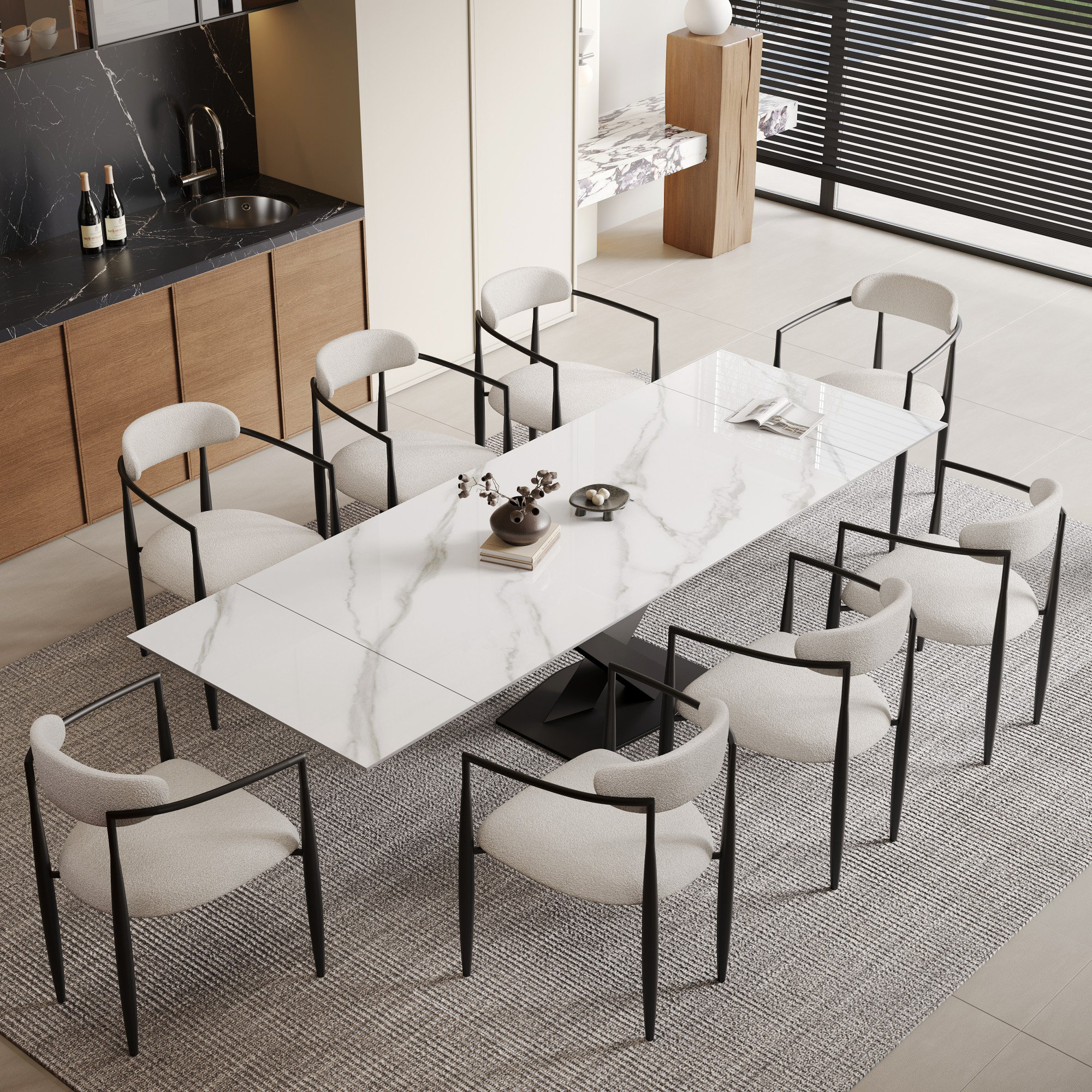 Corrigan Studio® Nanor 9 - Piece 94.48'' Extendable Sintered Stone ...