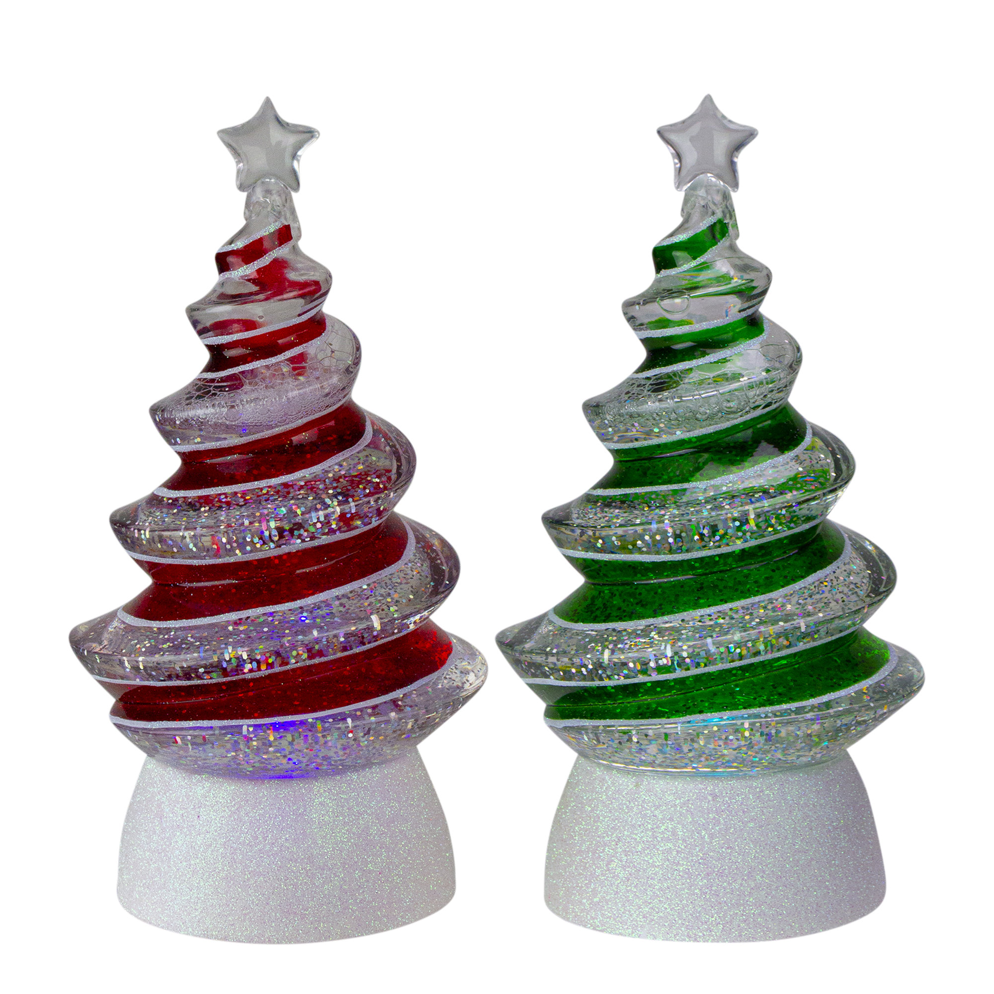 The Holiday Aisle® Pre-Lit Red and Green LED Color Changing Swirl Tree ...