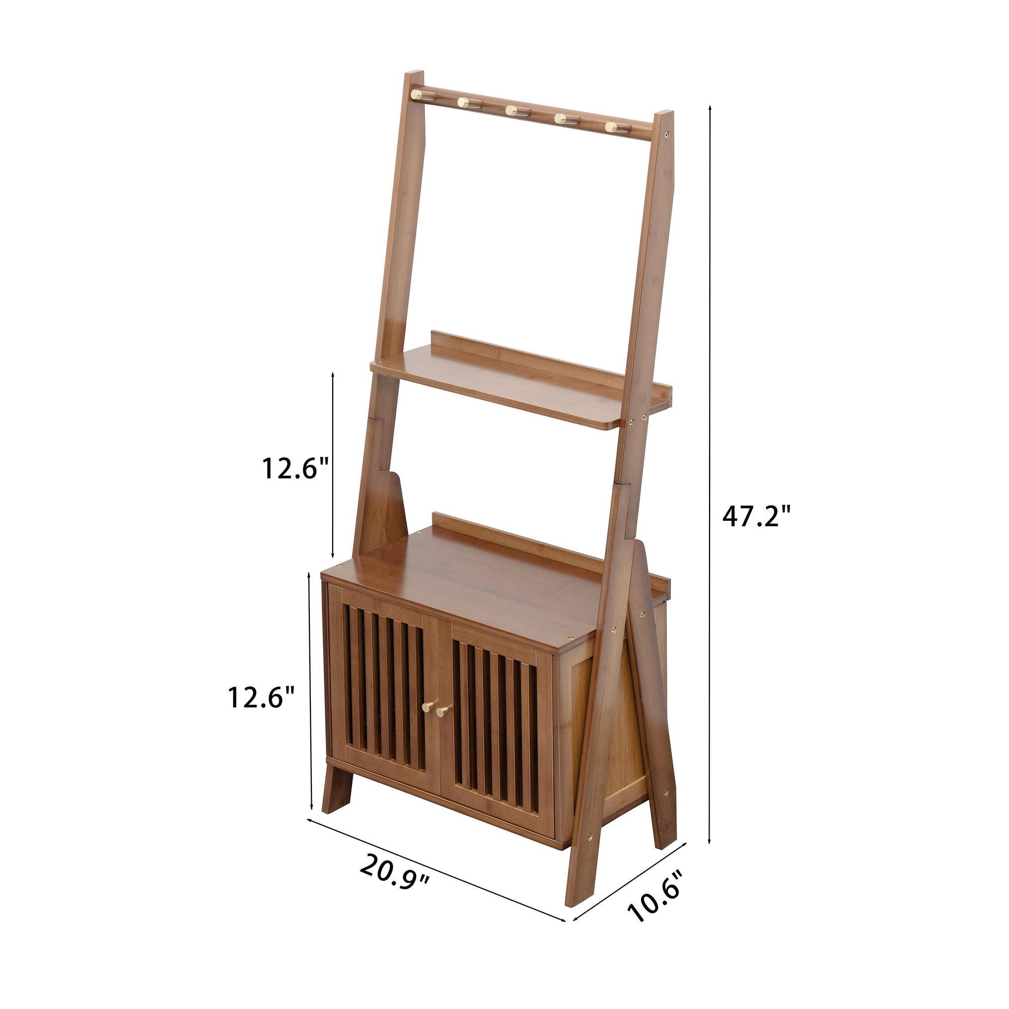 Winston Porter Ladder Bookcase Storage Shelf Freestanding Storage ...