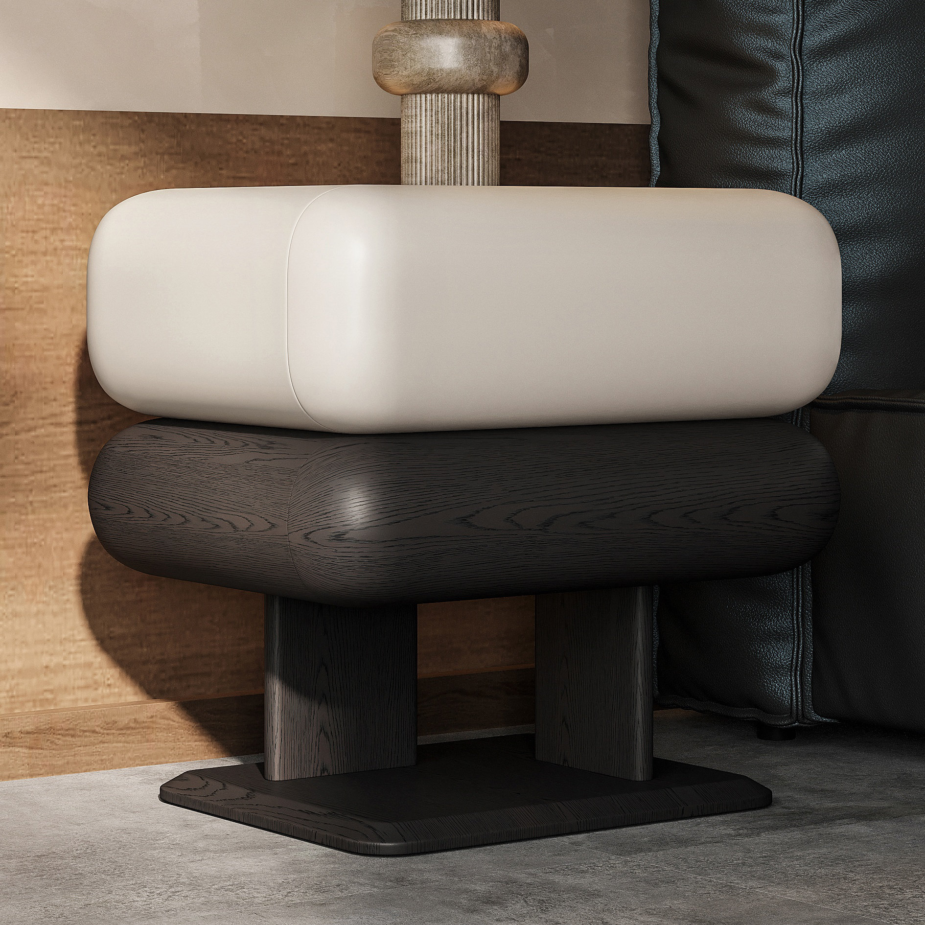 Hokku Designs Tavi Swivel Wood Nightstand With 2 Drawer | Wayfair