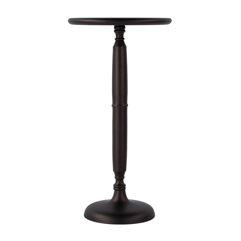 Charlton Home® Alexi 12 in. W Round Metal Pedestal Base End Table | Wayfair