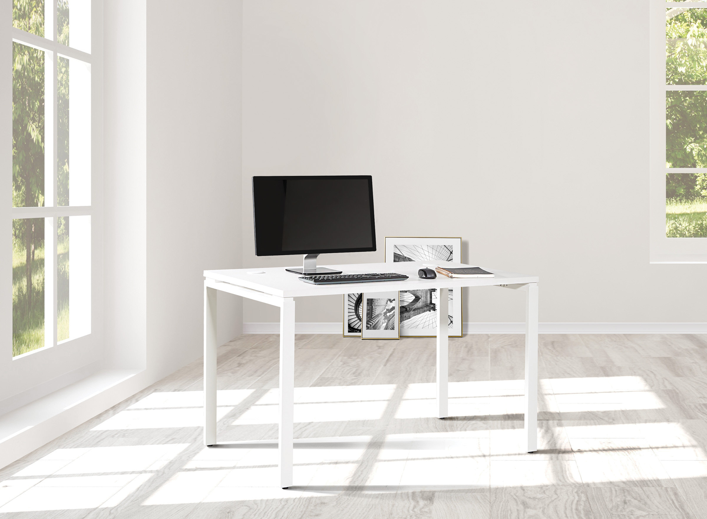Latitude Run® Prado Metal Base Writing Desk | Wayfair