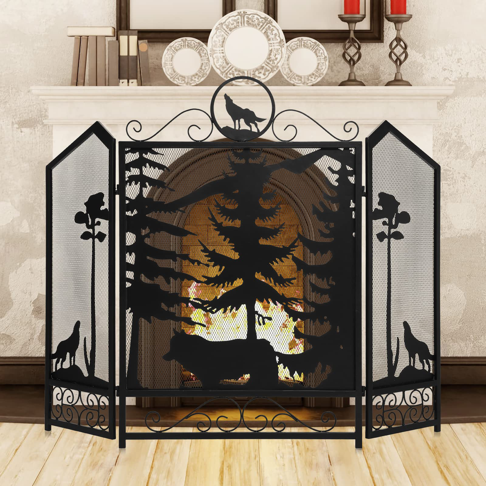 Millwood Pines Fireplace Screen 3 Panel Fireplace Screens for Fireplace ...
