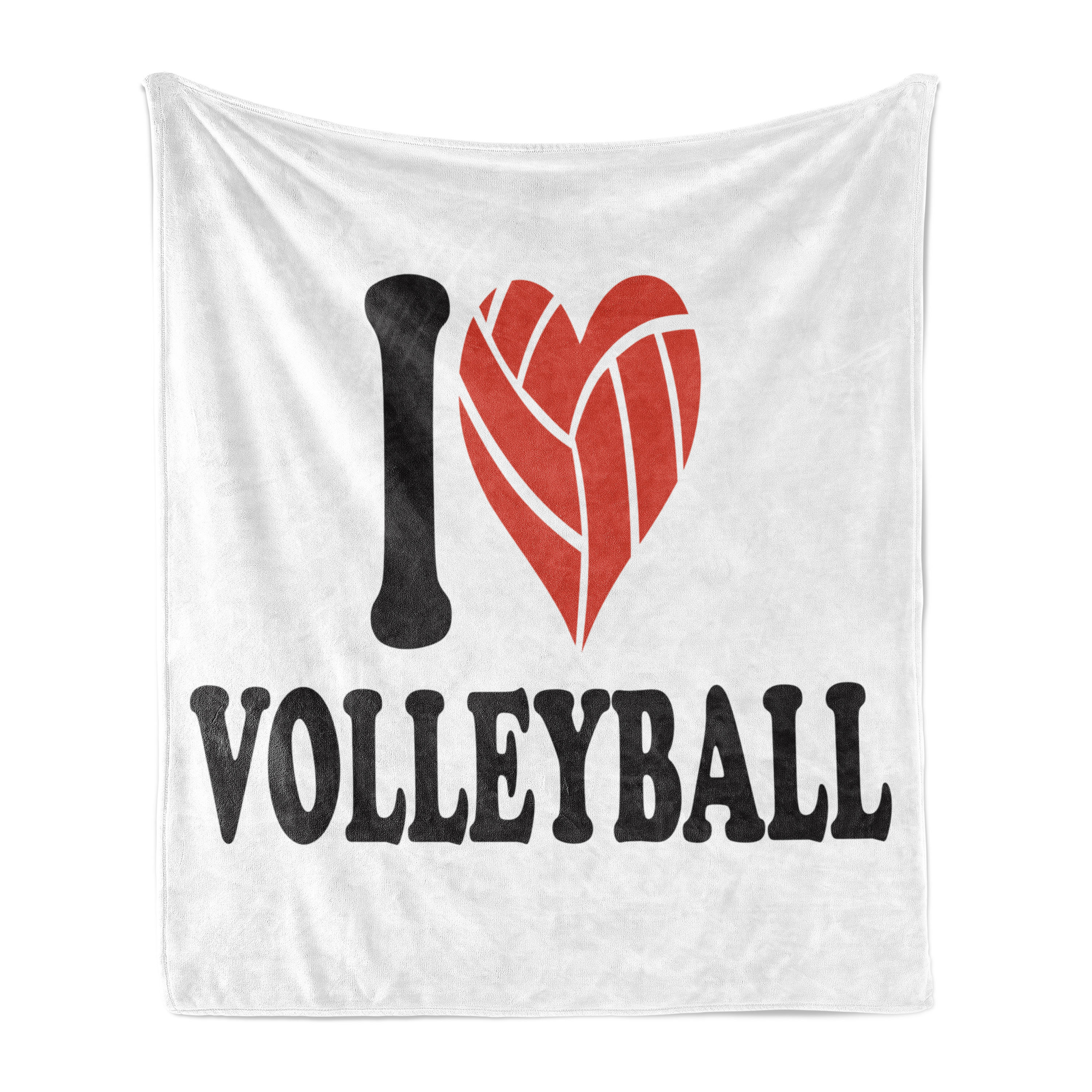 Ambesonne Volleyball Fleece Throw Blanket I Love Volleyball Text ...