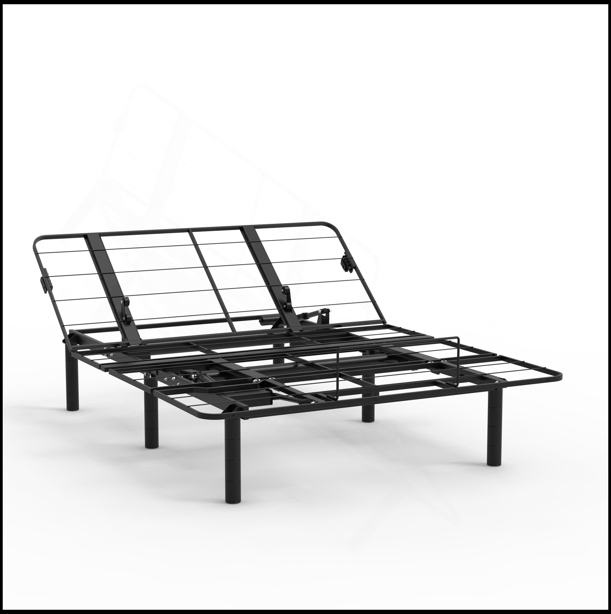 Alwyn Home Zero-Clearance Adjustable Bed Base Frame Head And Foot ...