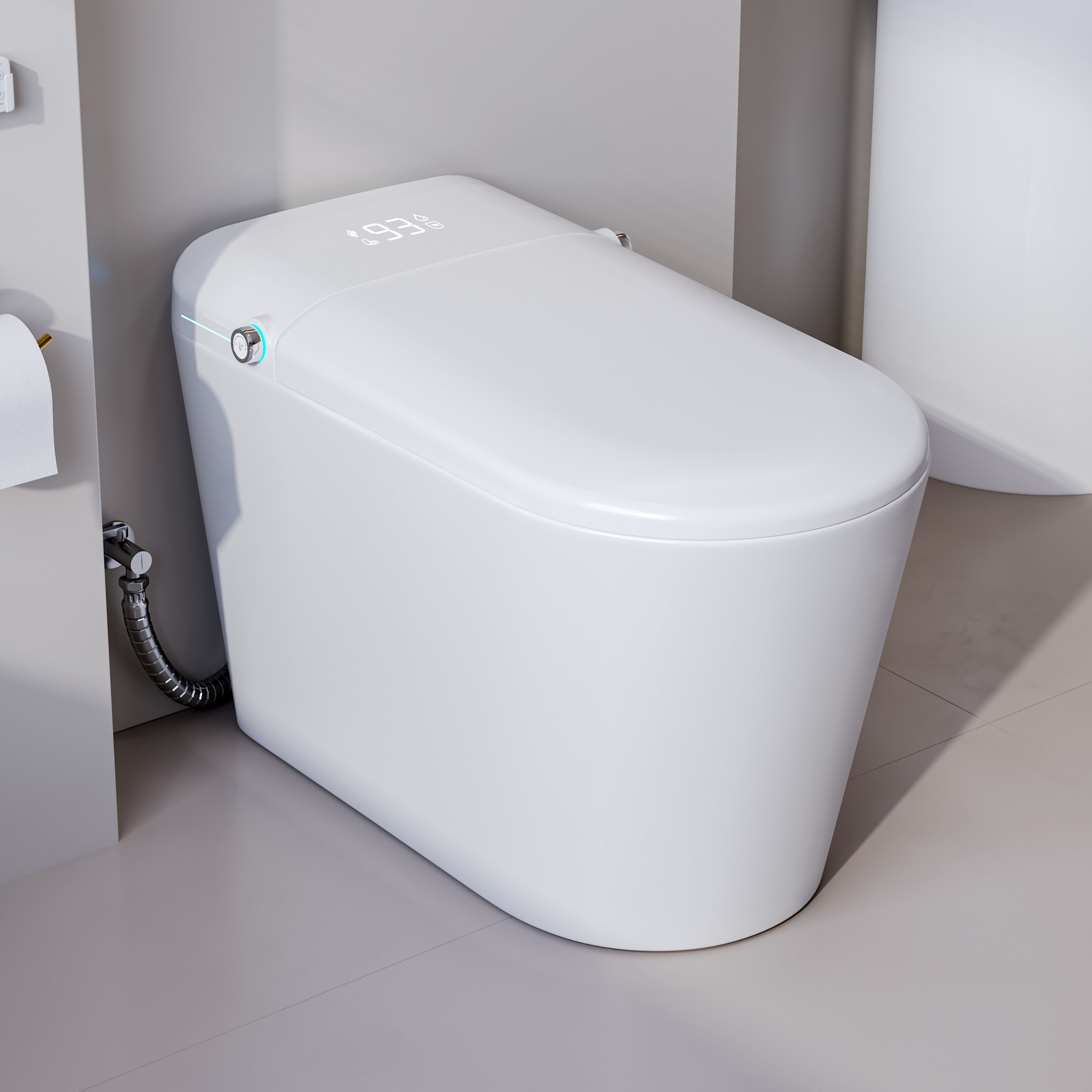 Eridanus Elongated Smart Bidet Toilet with Bidet Cleaning, Heated Seat ...