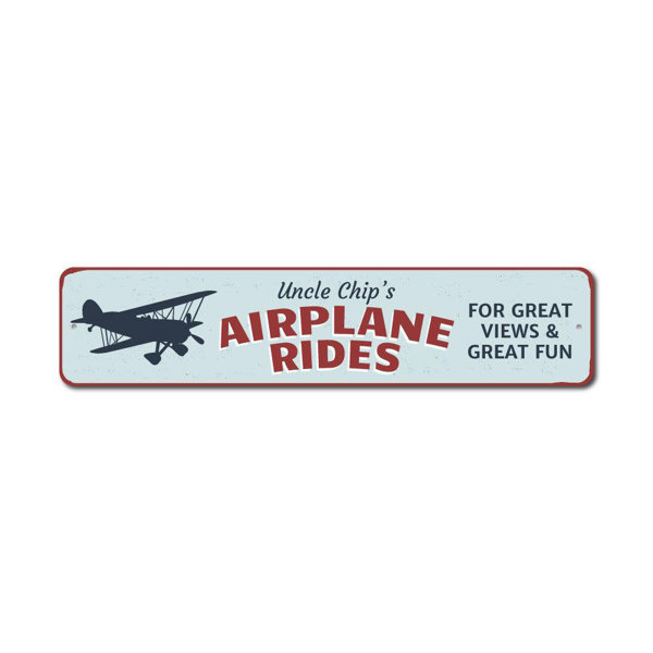 Lizton Sign Shop, Inc Pilot Airplane Rides Custom Aluminum Sign | Wayfair