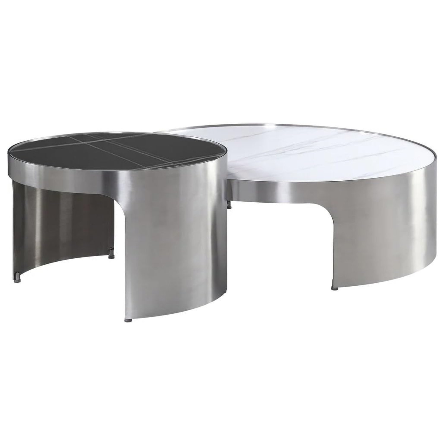 Orren Ellis Zee Nesting Coffee Tables Set Of 2 - Nesting Round Tables ...