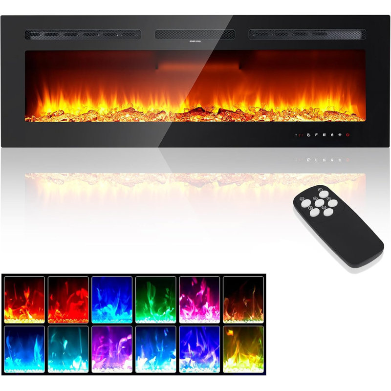 gaomon Electric Fireplace Wall Mounted And Recessed With Remote Control ...