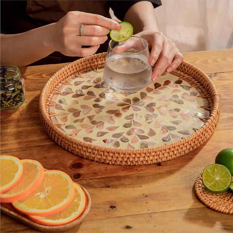 Bungalow Rose Cannie Rattan Tray | Wayfair