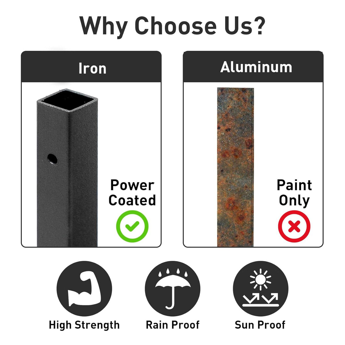 TMEE 44"Metal Staircase Baluster With Screws Deck Spindles And Stairs ...