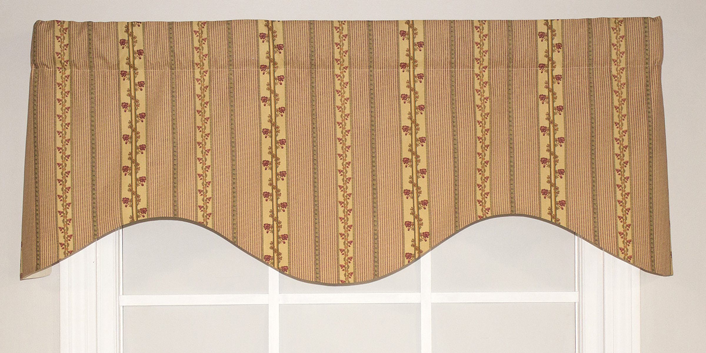 Winston Porter Stayton Stripe Cornice 51" Window Valance | Wayfair