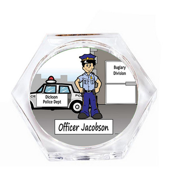Printed Perfection Personalized Police Officer, Male Drink Coaster Gift ...