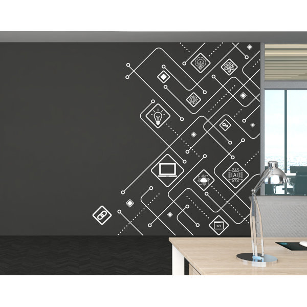 Trinx Circuit Board Wall Decal, Technology Vinyl Wall Art Decals | Wayfair