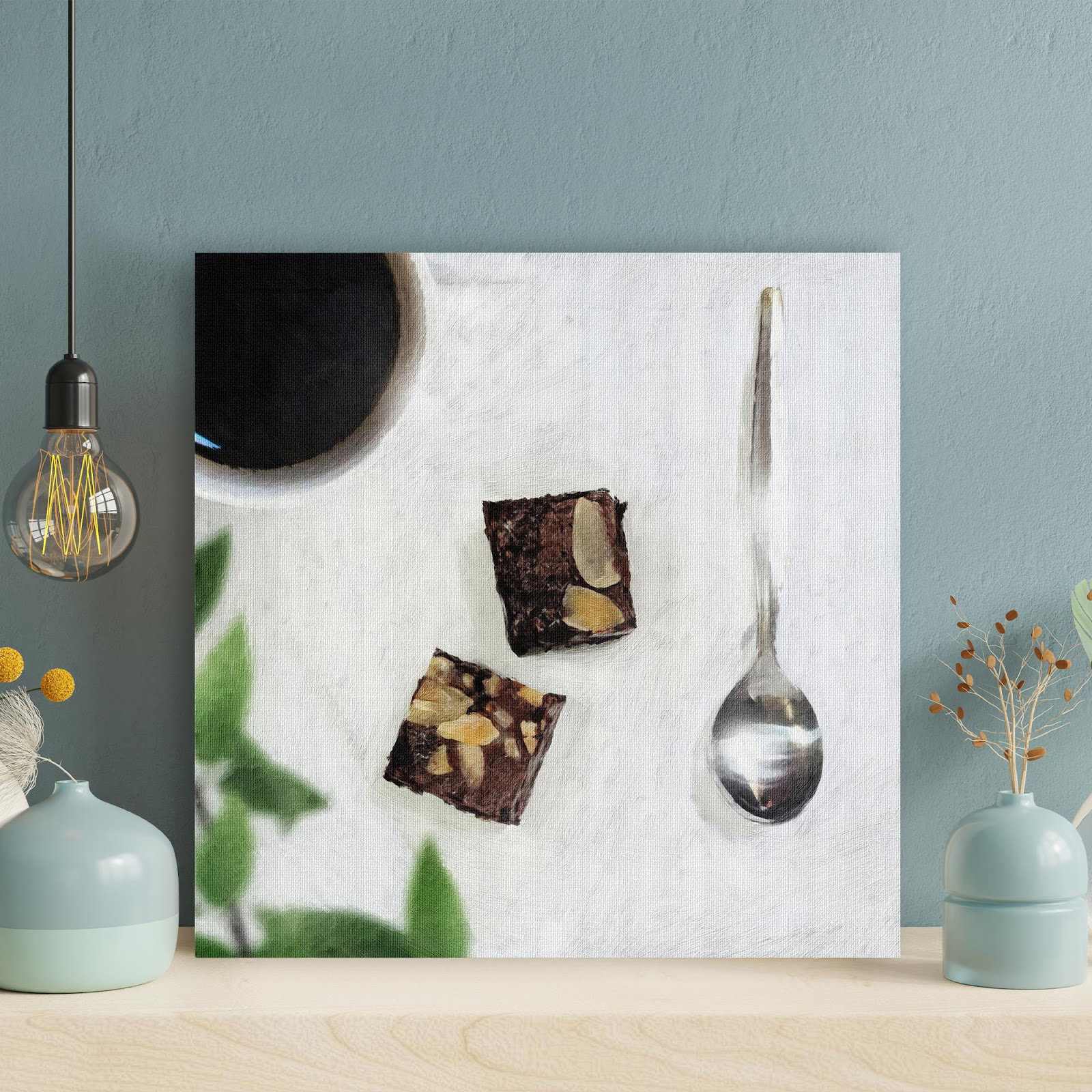 Latitude Run® Stainless Steel Spoon Beside White Ceramic Mug With Black ...