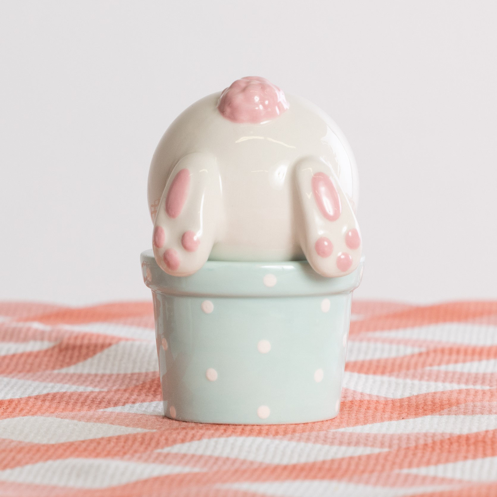 Transpac Ceramic Easter Bunny Tail Pail Salt and Pepper Set of 2 Home ...