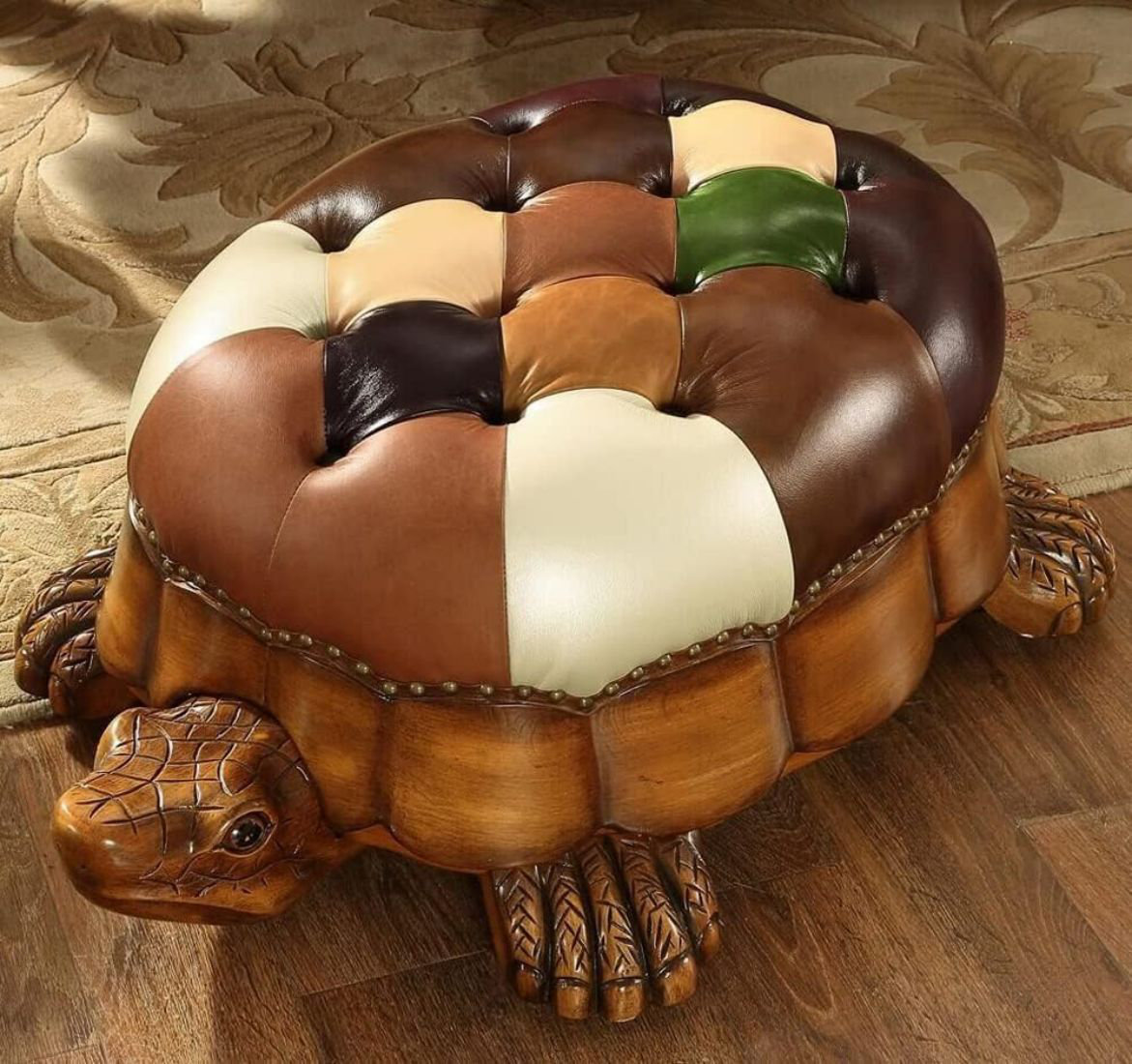 Bayou Breeze Arriannah 31.5" Wide Leather Match Tufted Novelty ...